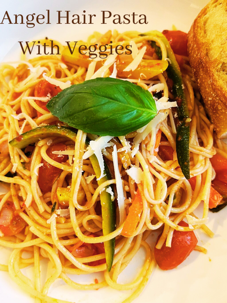 Angel Hair Pasta With Veggies - Sunflower Pantry